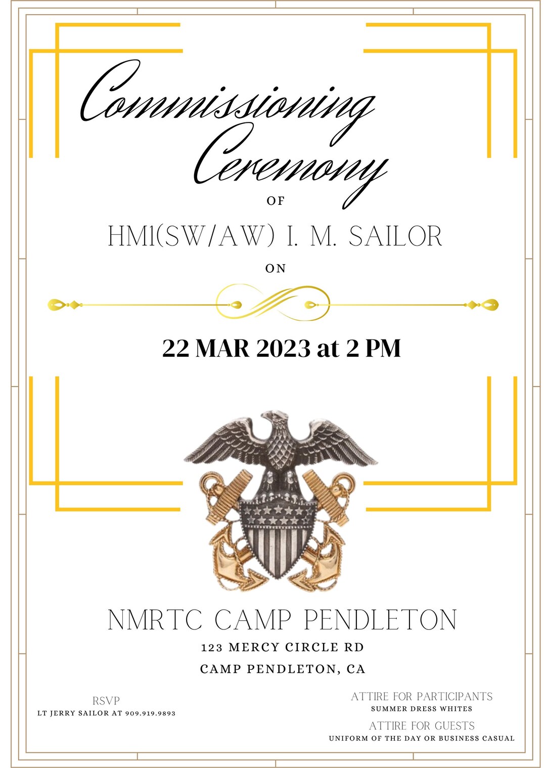 Prestige Commissioning Ceremony Invitation - Etsy