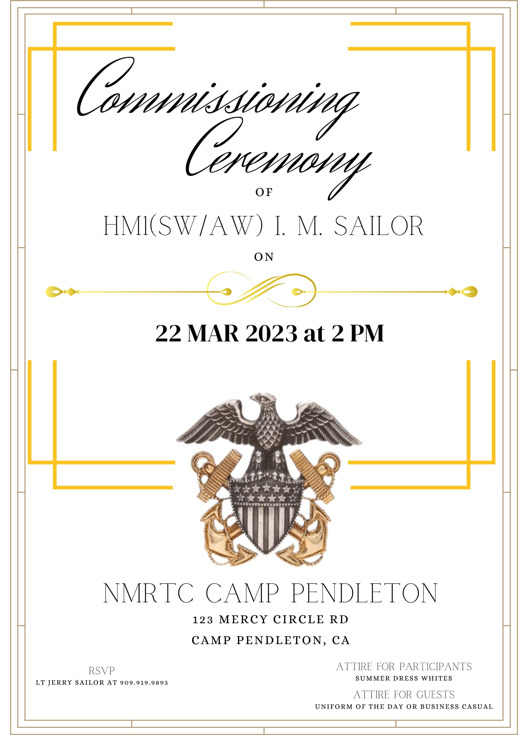 Prestige Commissioning Ceremony Invitation Etsy