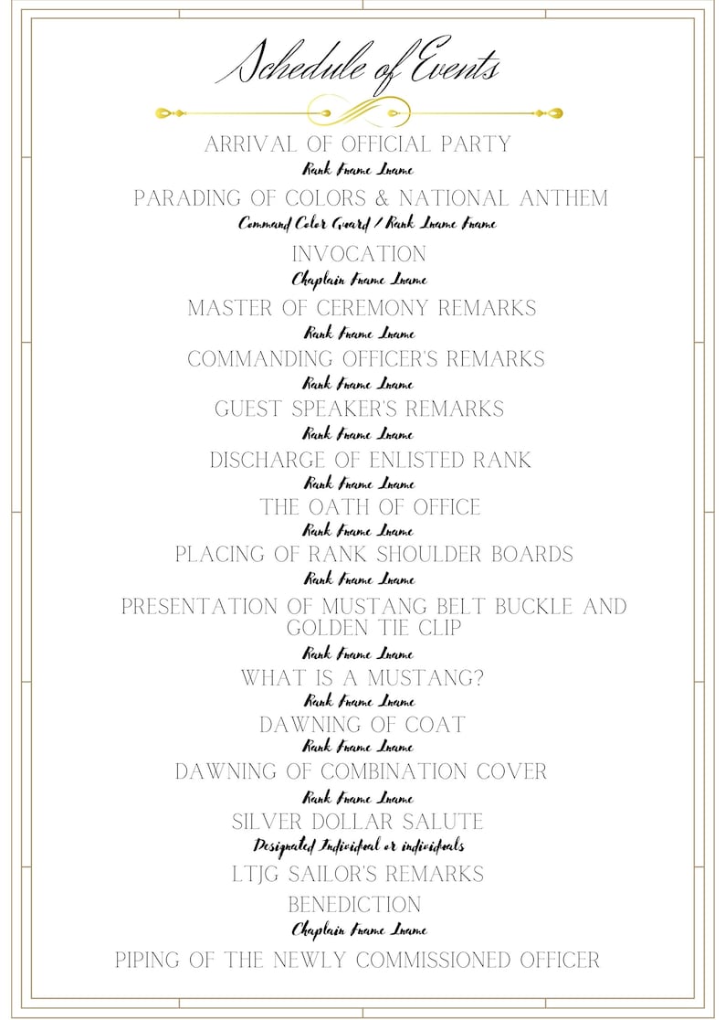 Commissioning Ceremony Prestige Program - Etsy