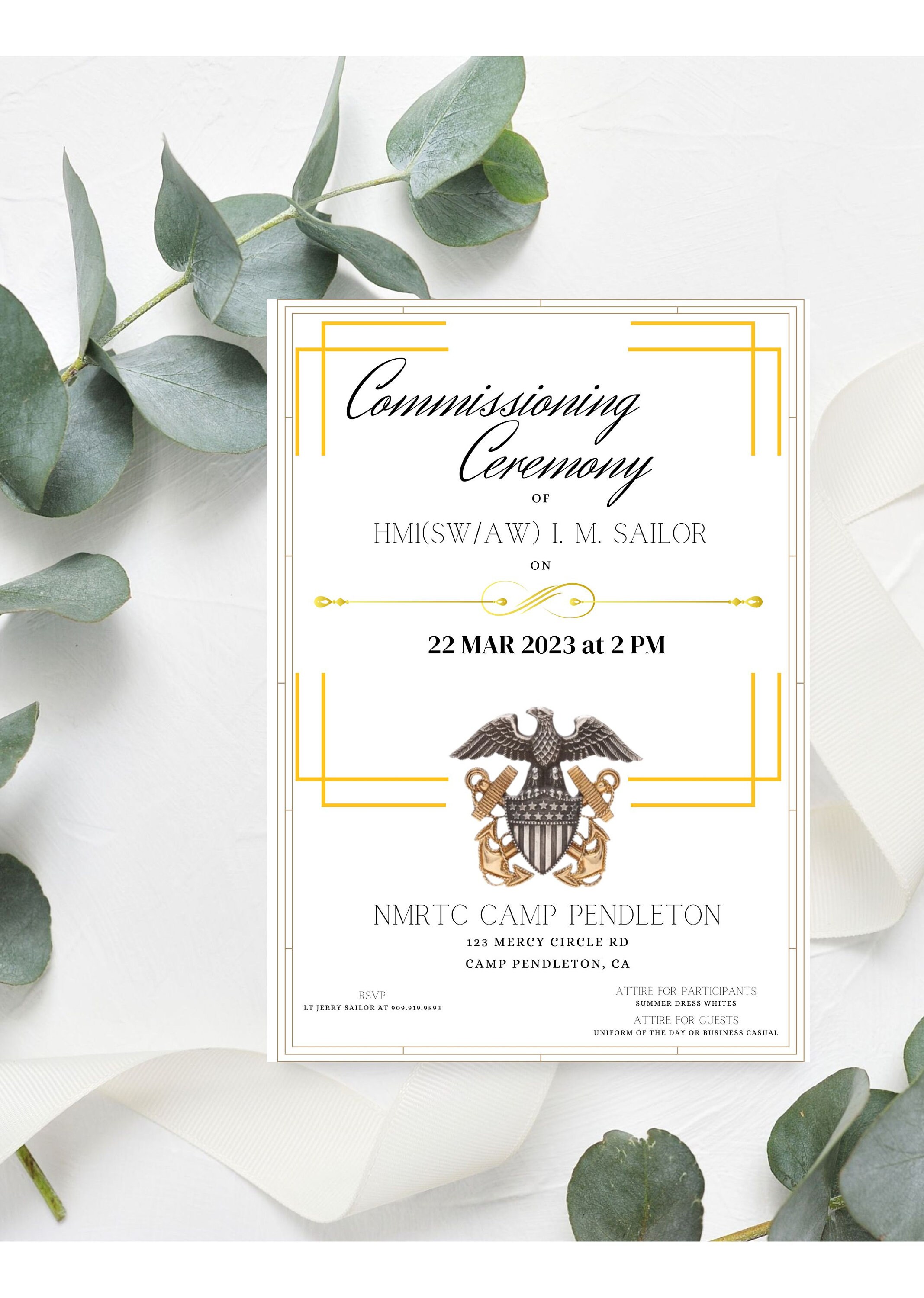 Prestige Commissioning Ceremony Invitation - Etsy