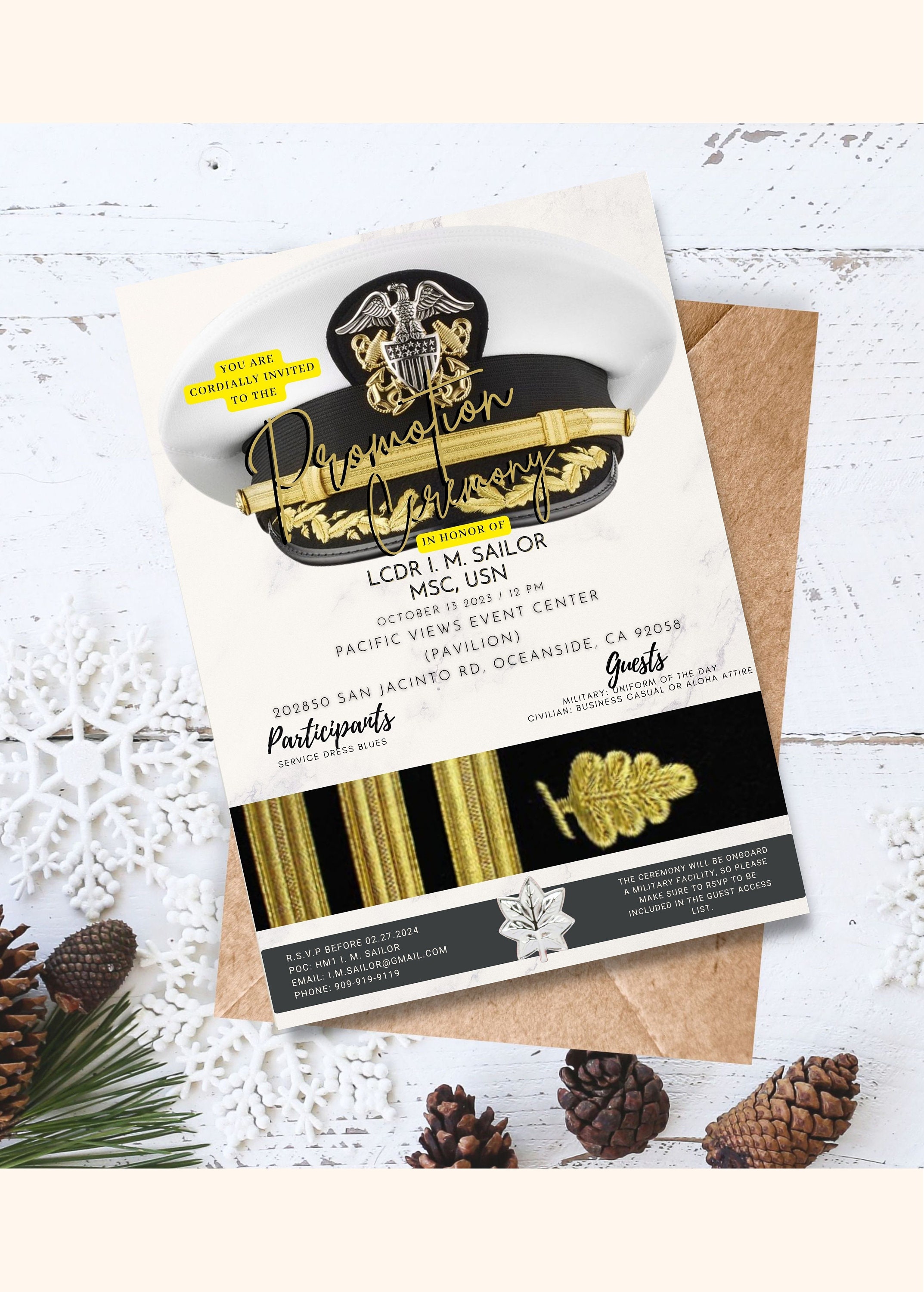 LCDR to CDR Promotion Ceremony Invitation Template - Etsy