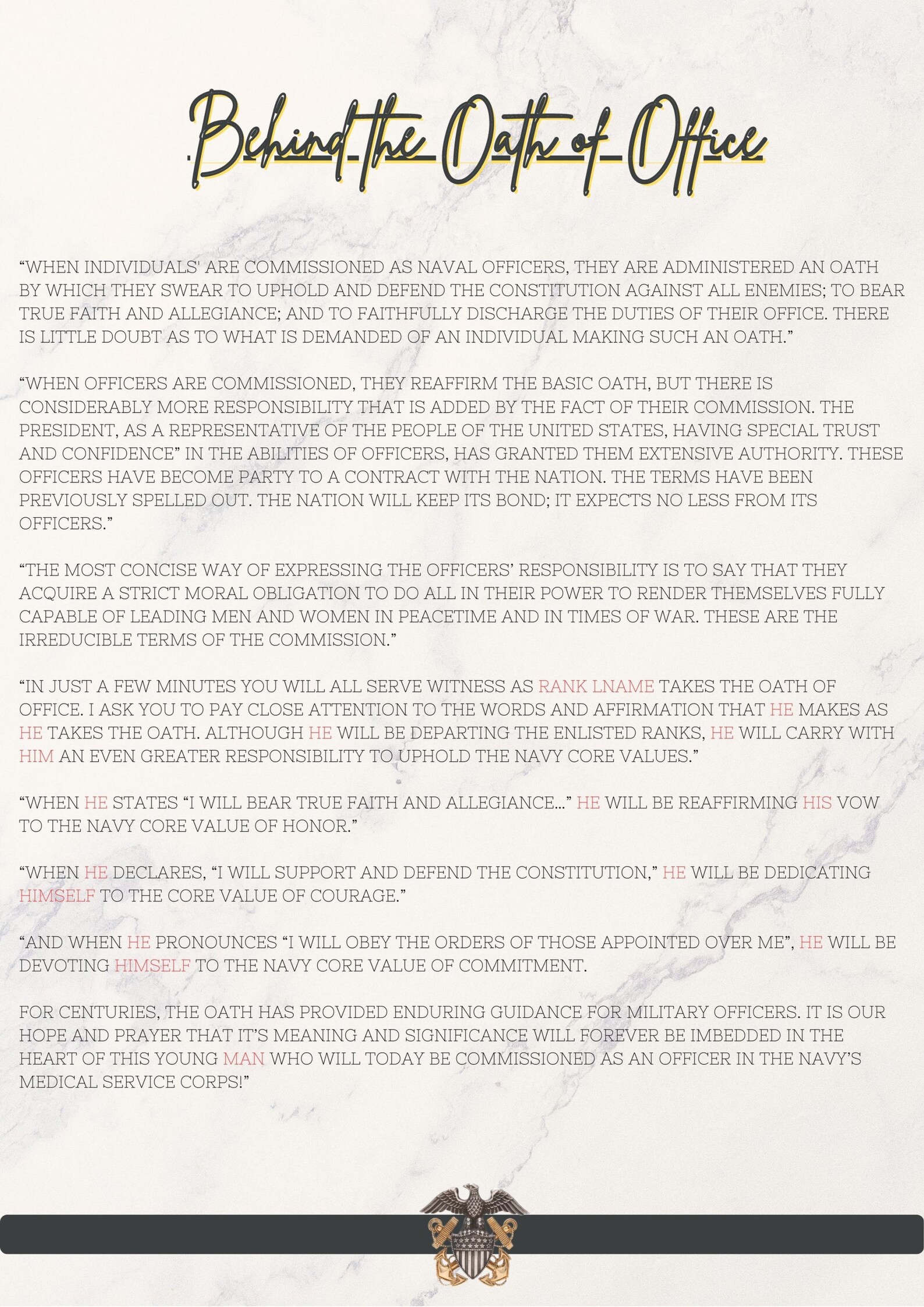 Commissioning Ceremony Program Template - Etsy