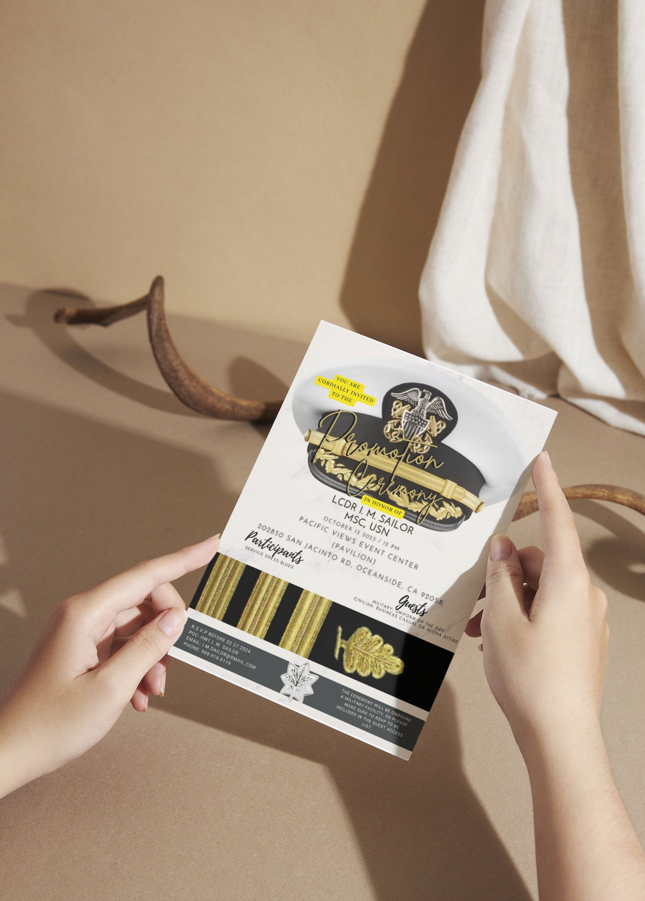 LCDR to CDR Promotion Ceremony Invitation Template - Etsy