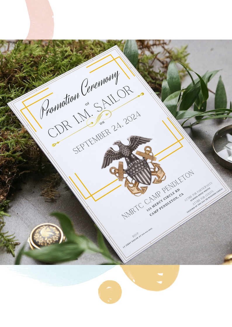 Officer Promotion Ceremony Invitation - Etsy