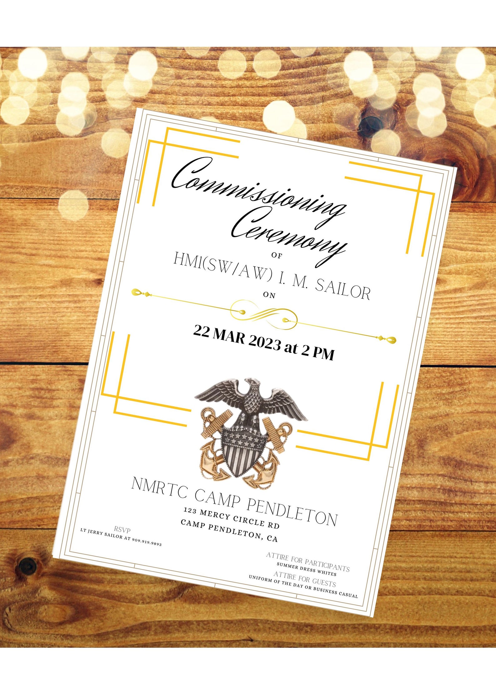Prestige Commissioning Ceremony Invitation - Etsy