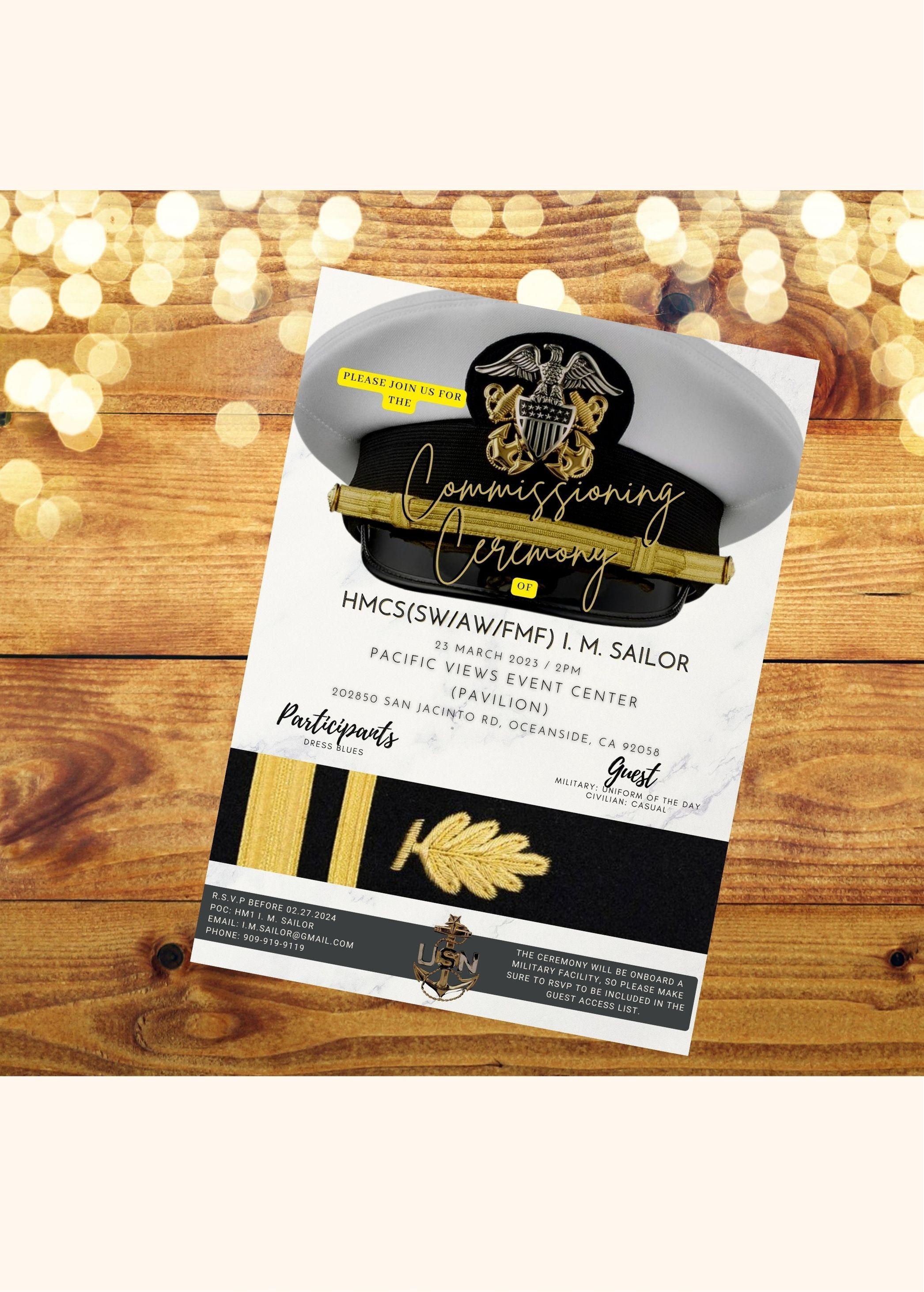 Senior Chief to LTJG Commissioning Ceremony Invitation - Etsy