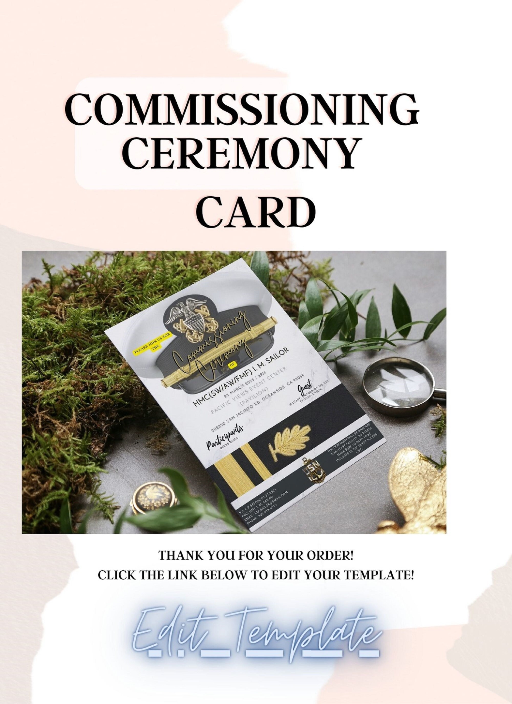 Chief to LTJG Commissioning Ceremony Invitation - Etsy