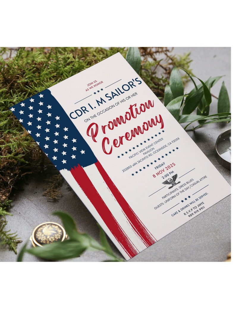 Officer Promotion Ceremony Invitation Card 2 - Etsy