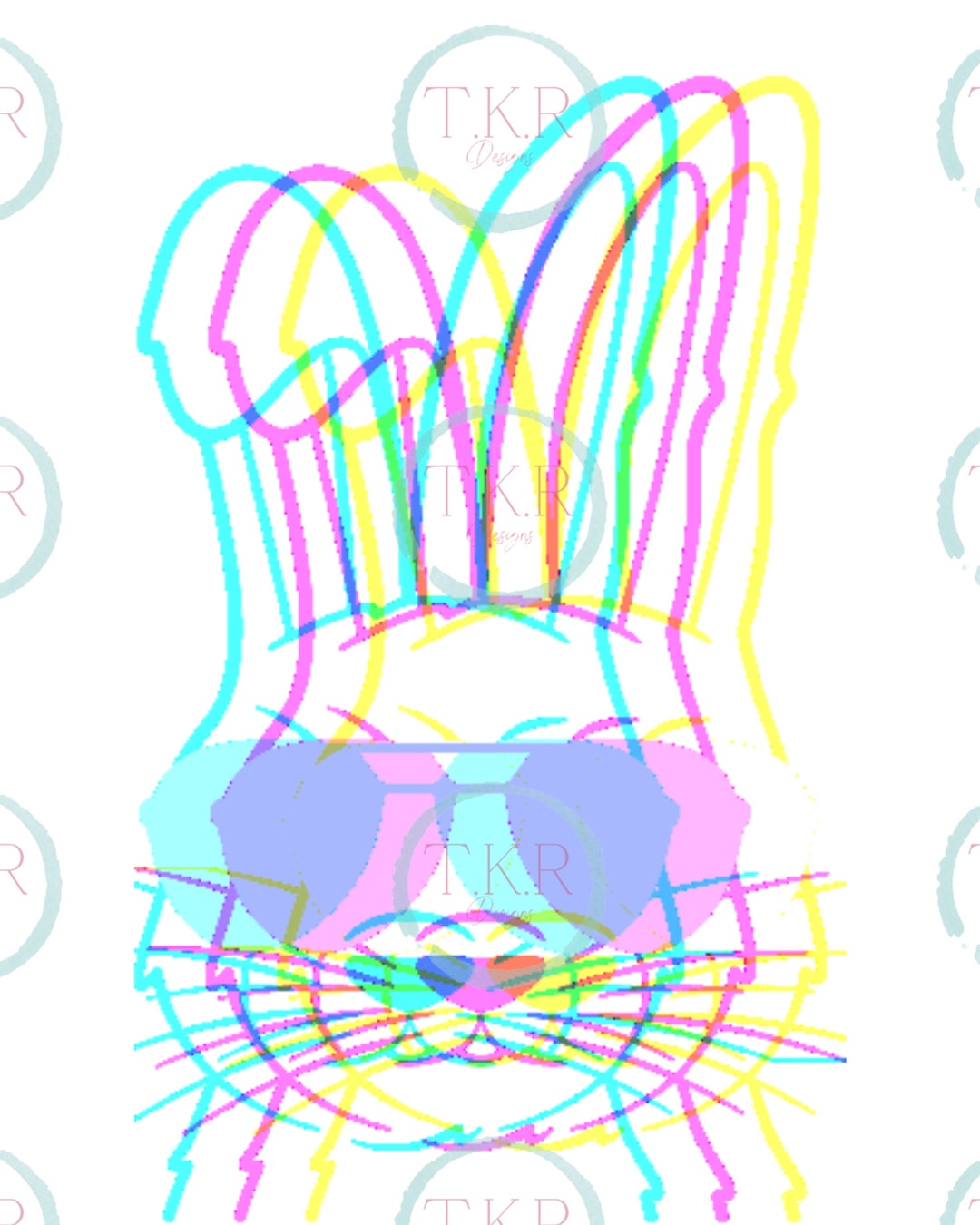 Trippy Bunny PNG Download - Etsy