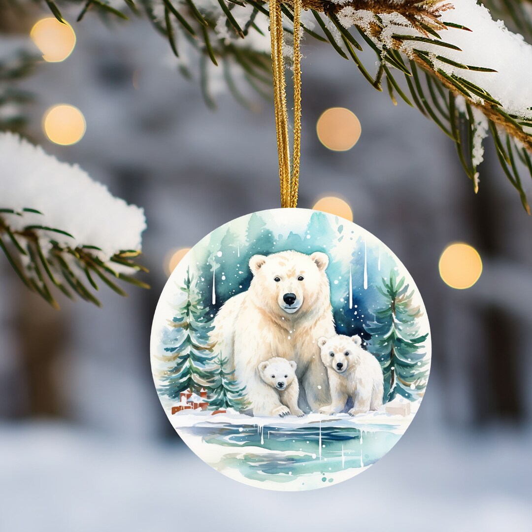 Cute Polar Bear Christmas Ornament, Polar Bear Family, Stocking Stuffer ...