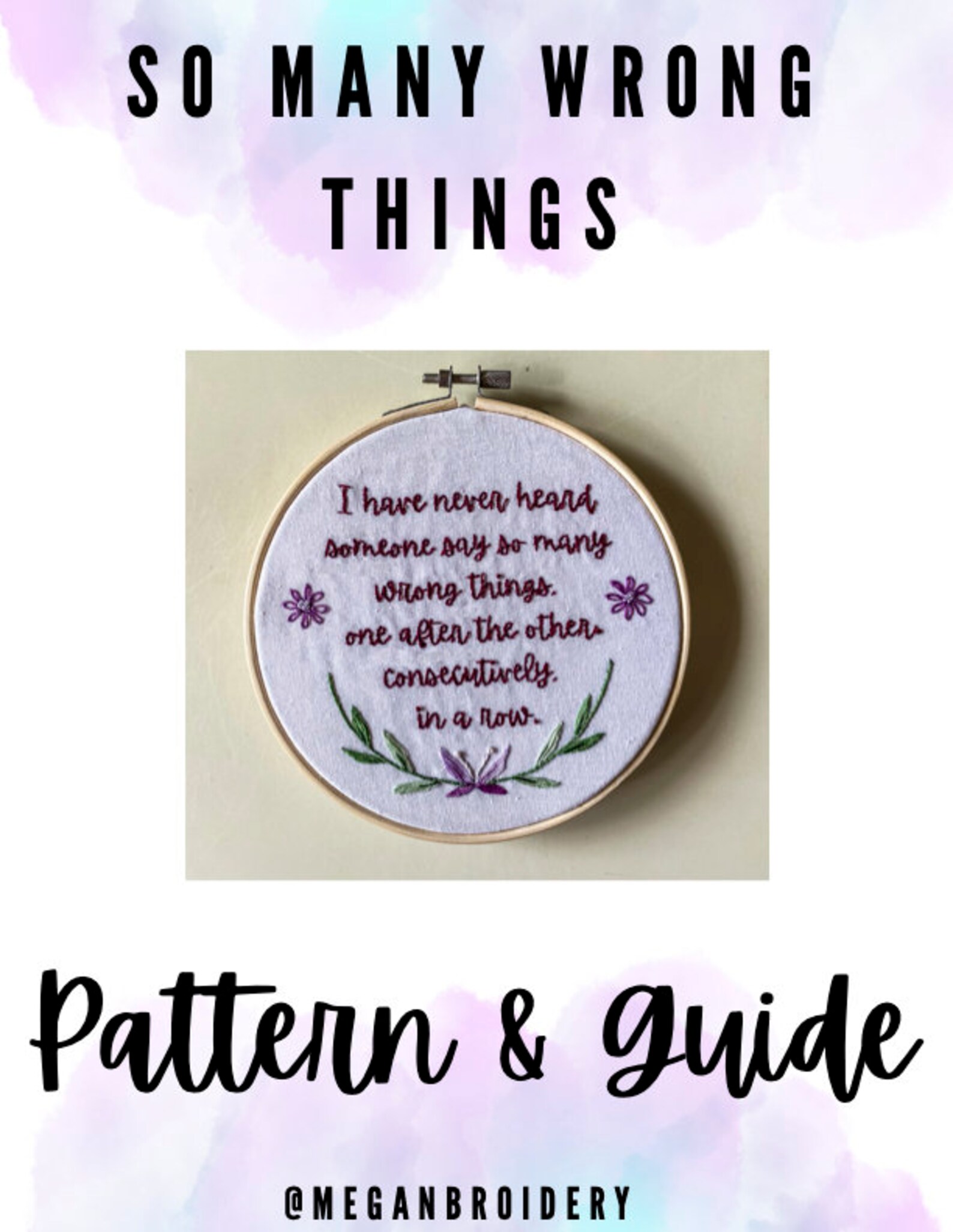 So Many Wrong Things Embroidery Pattern David Rose - Etsy