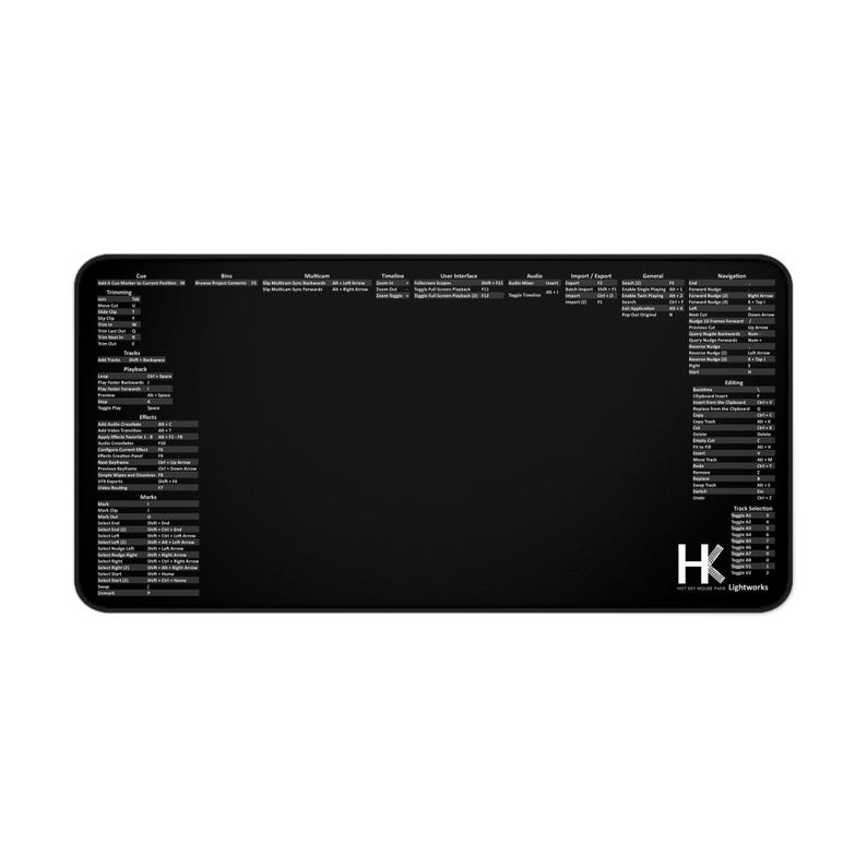 Windows Lightworks Hot Key Mouse Pad - Shortcut Reference Mouse Pad - Etsy