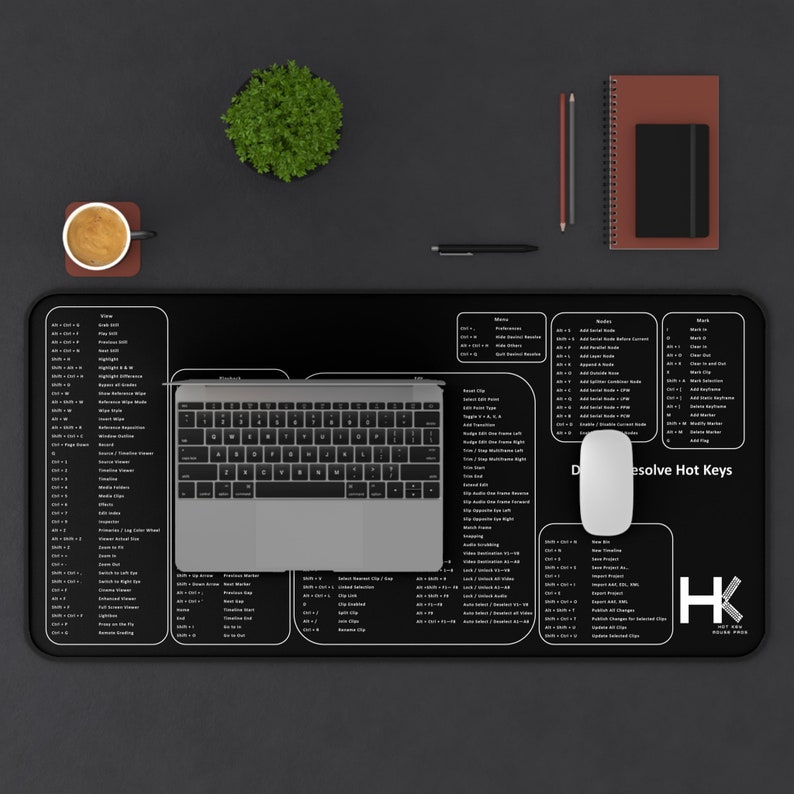 Windows Davinci Resolve Xl Hot Key Mouse Pad Etsy