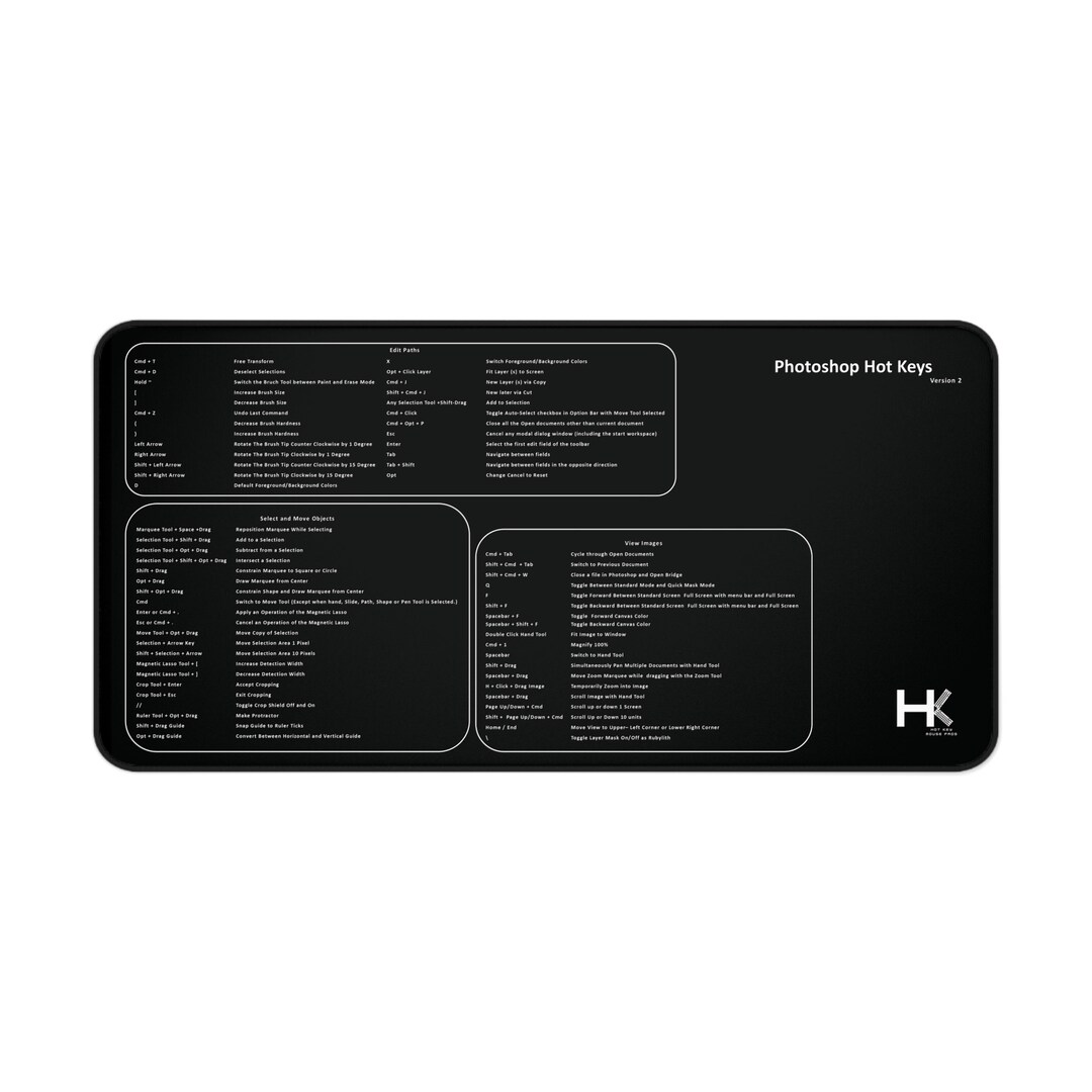 Mac Photoshop Version 2 XL Hot Key Mouse Pad - Etsy
