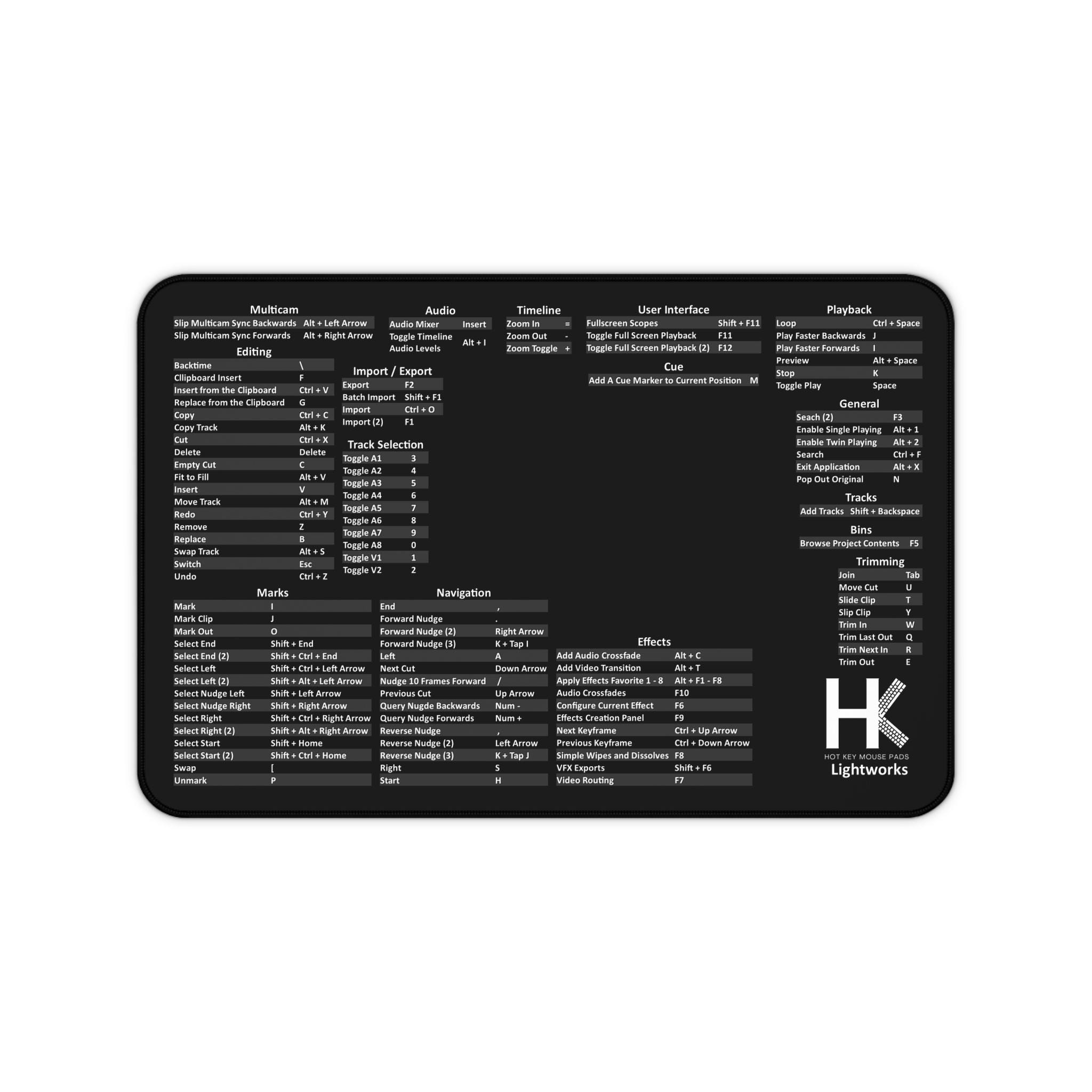 Windows Lightworks Hot Key Mouse Pad - Shortcut Reference Mouse Pad - Etsy