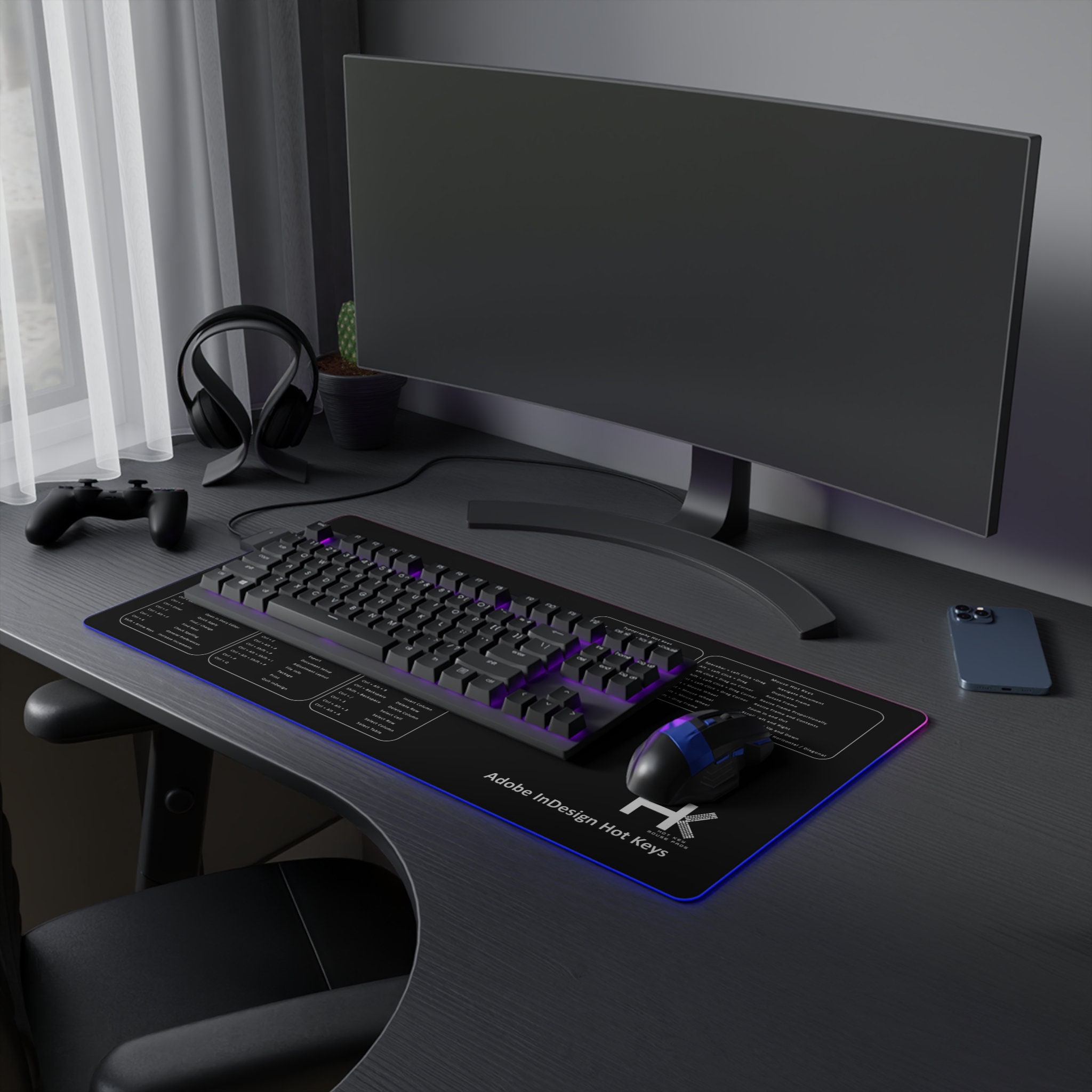 Windows Adobe Indesign Hot Keys LED Gaming Mouse Pad Medium - Etsy