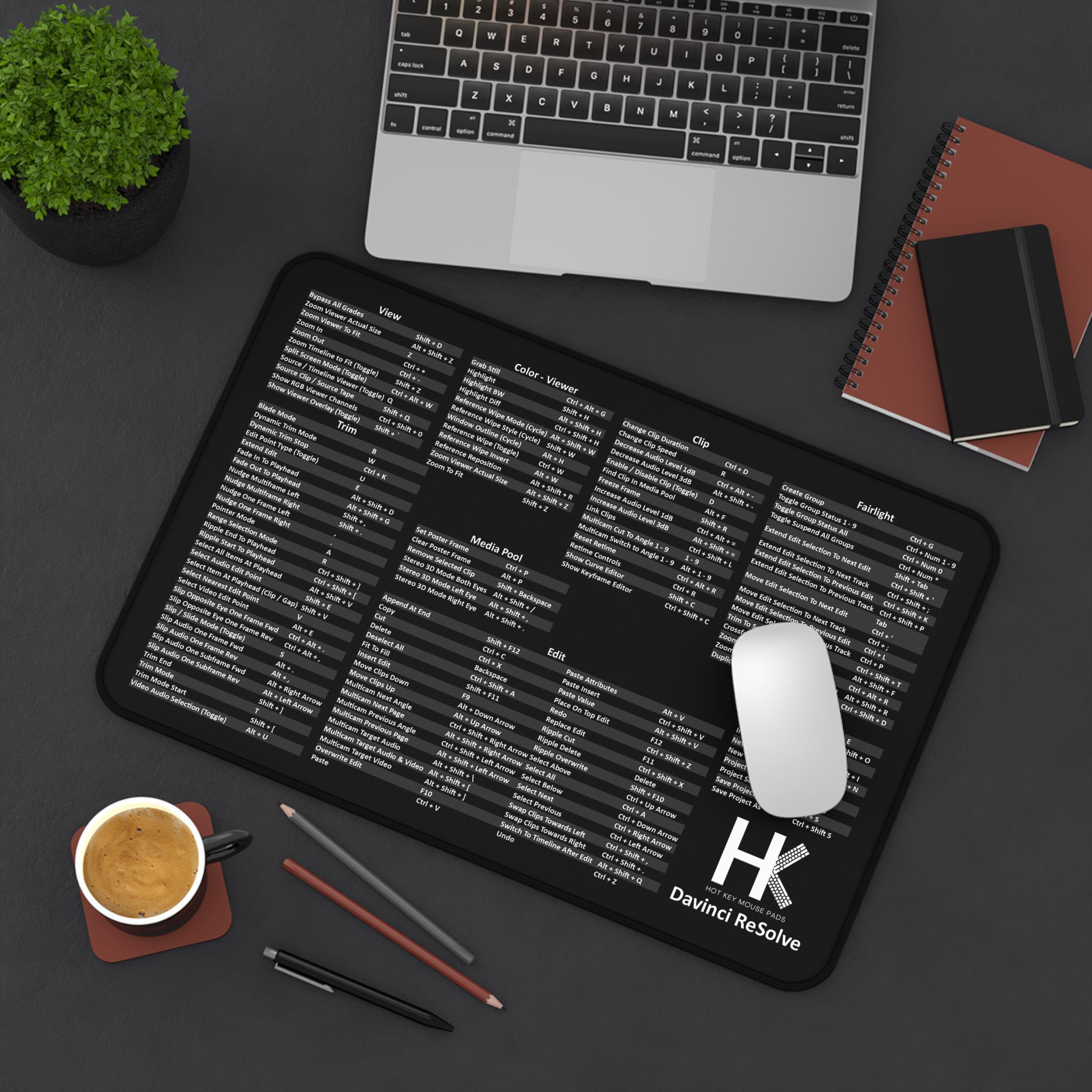 Windows Davinci Resolve Hot Key Mouse Pad - Etsy