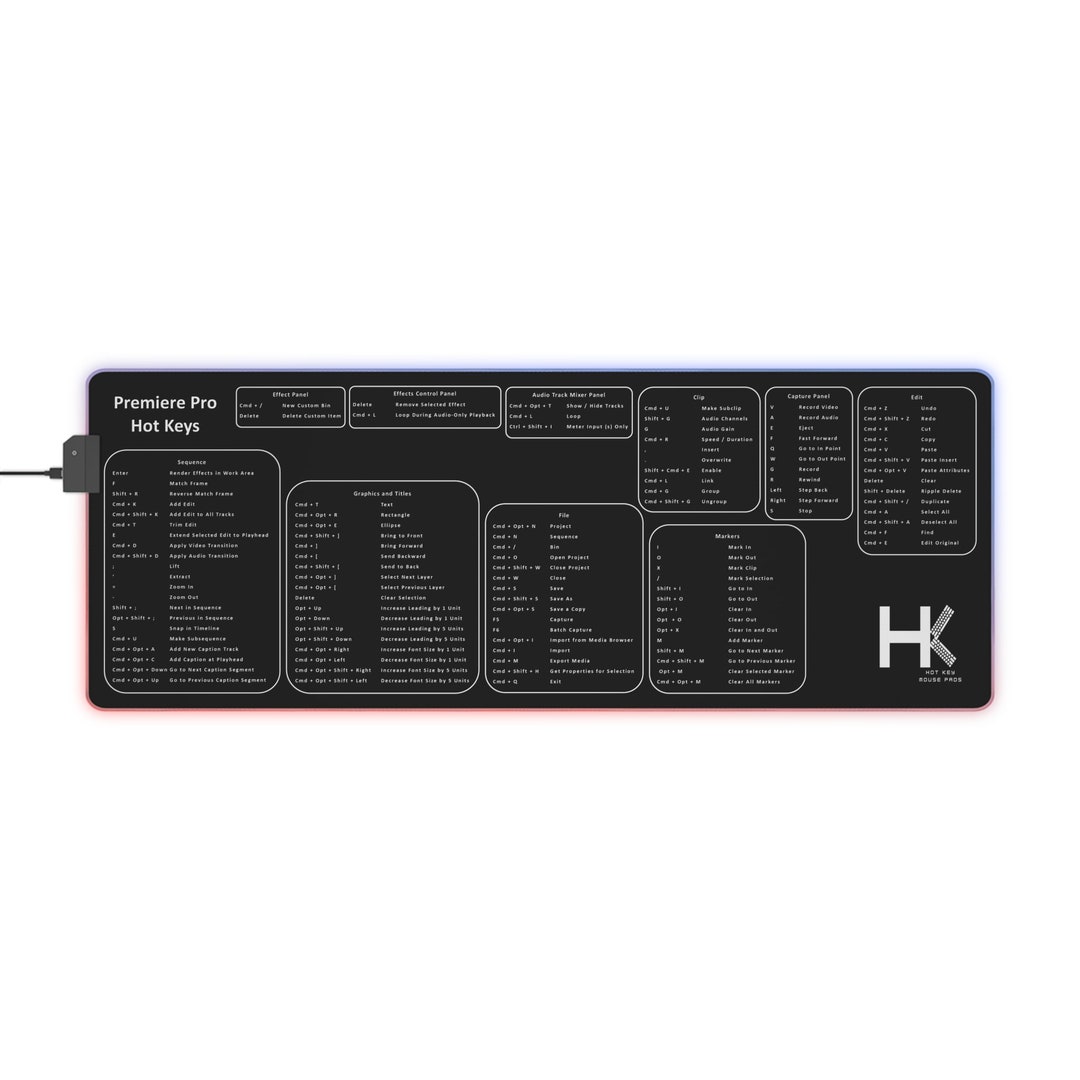 Mac Premiere Pro LED Hot Key Mouse Pad Large - Etsy