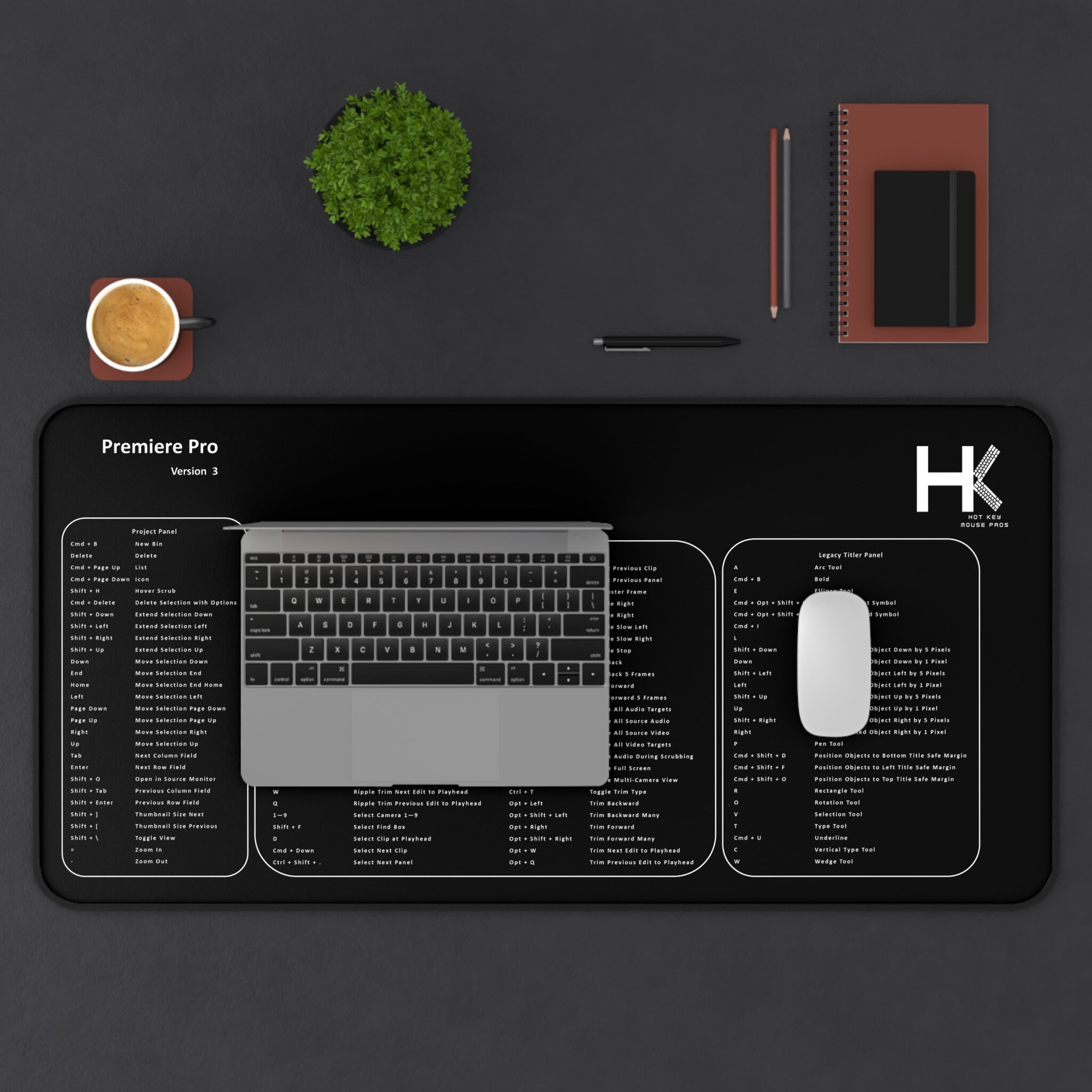 Mac Premiere Pro Version 3 Hot Key Mouse Pad XL - Etsy