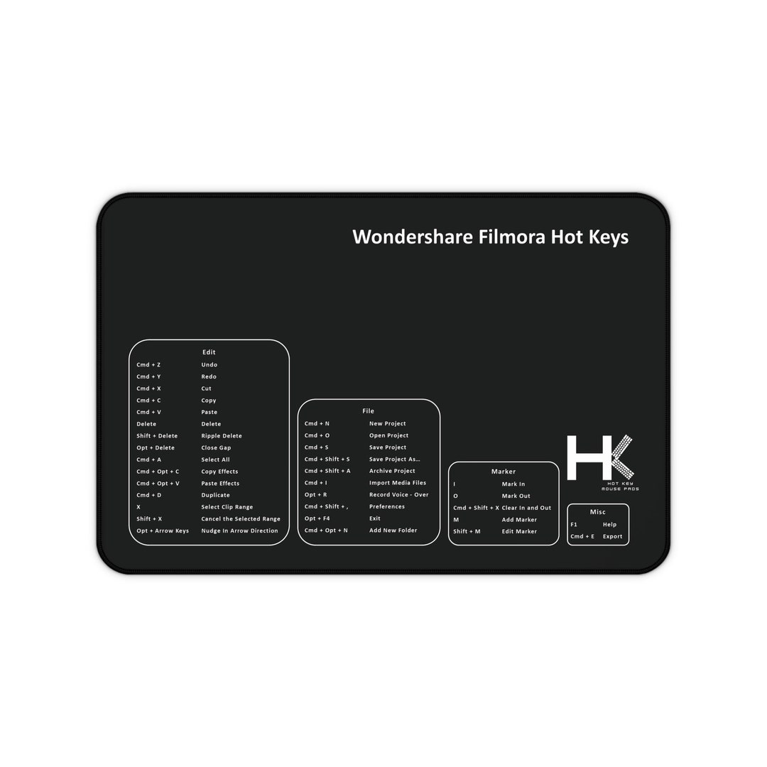 Mac Wondershare Filmora Hot Key Mouse Pad Medium - Etsy