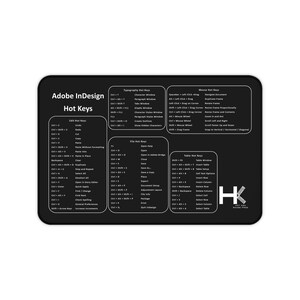 Windows Adobe Indesign Hot Keys Mouse Pad Medium - Etsy
