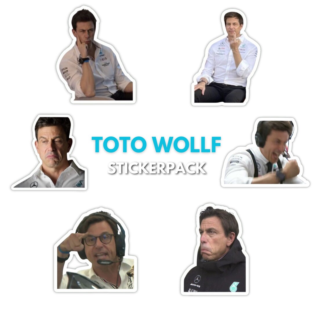 Funny Toto Wolff Sticker Memes Emotions Mercedes Sticker Gift Laptop F1 ...