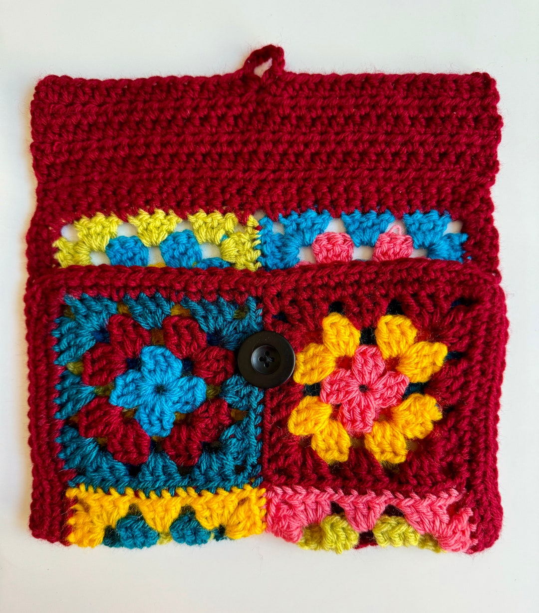 Granny Square Bag for Book Cover Bag for Books Gift for Book Lover Book ...