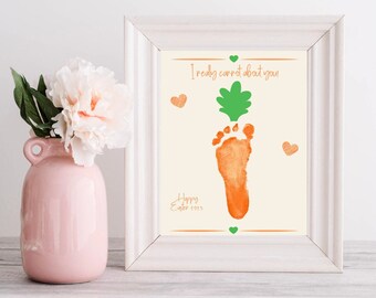 Kid's Easter Bunny Footprint Art Craft Printable Digital Download - Etsy