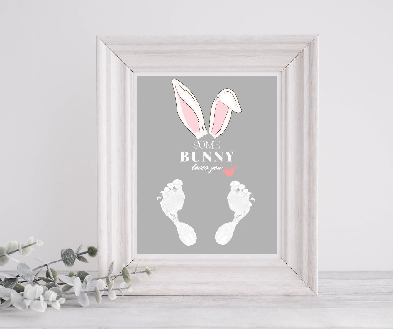 Kid's Easter Bunny Footprint Art Craft Printable Digital Download - Etsy