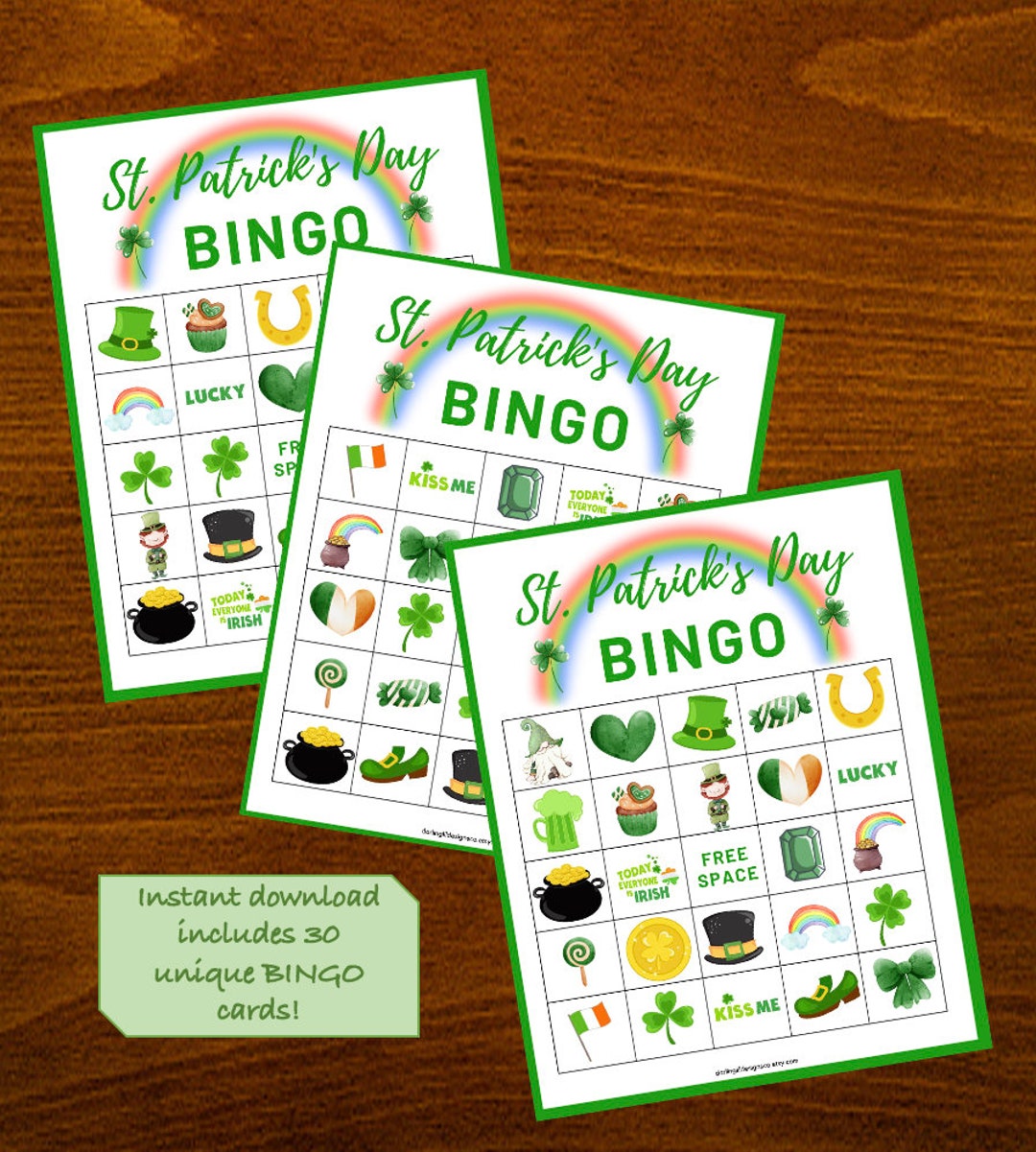 St. Patrick's Day Bingo Game Printable Digital Download - Etsy