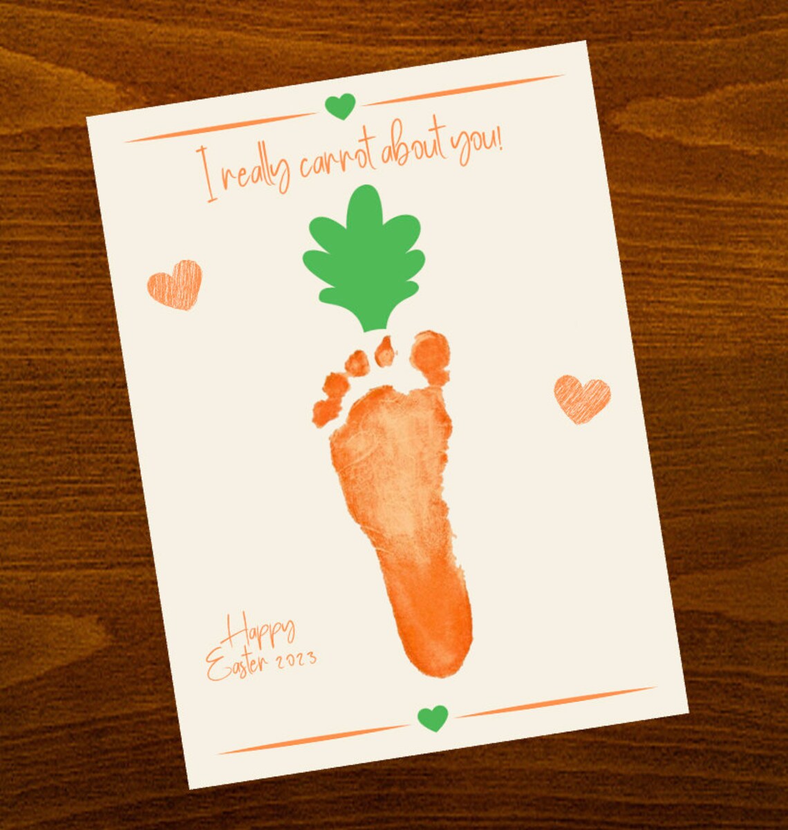 Kid's My First Easter Carrot Footprint Art Craft Printable Digital ...