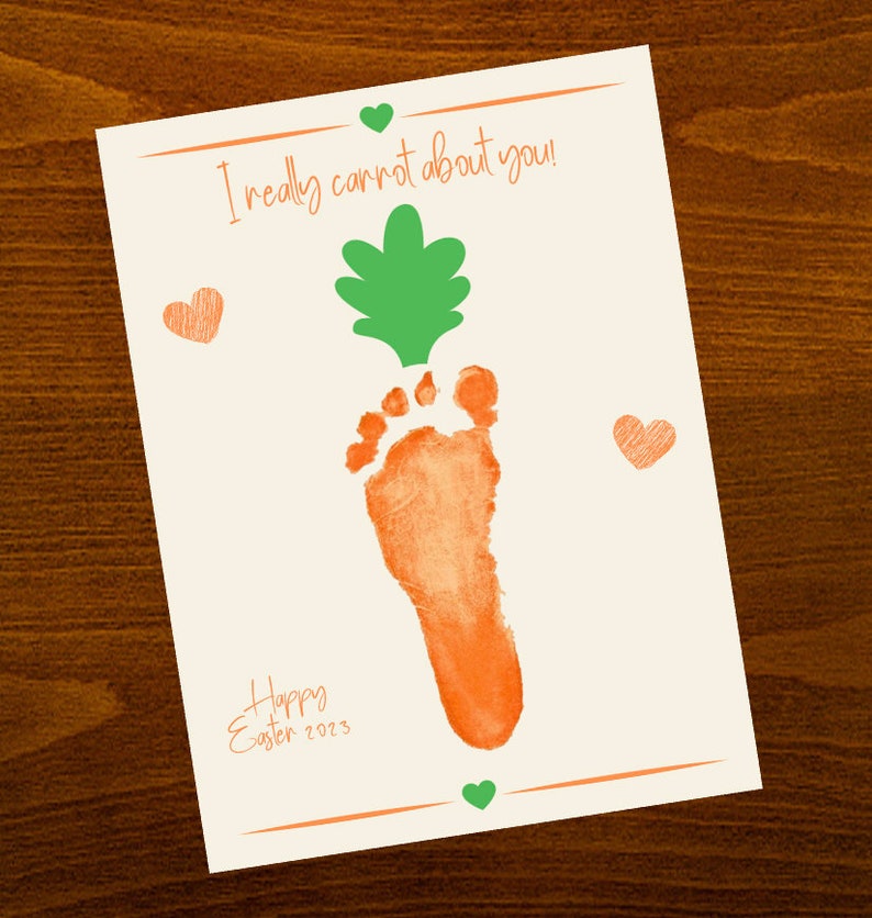 Kid's My First Easter Carrot Footprint Art Craft Printable Digital ...