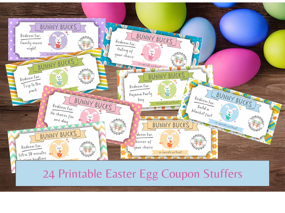 Easter Bunny Bucks Printables, Easter Play Money, Easter Egg Filler ...