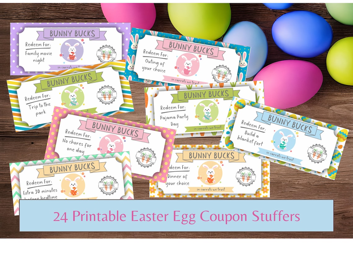 Easter Bunny Bucks Printables, Easter Play Money, Easter Egg Filler ...