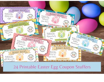Easter Bunny Bucks Printables, Easter Egg Filler, Easter Coupons ...