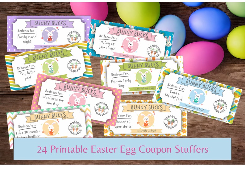 Easter Bunny Bucks Printables, Easter Play Money, Easter Egg Filler ...