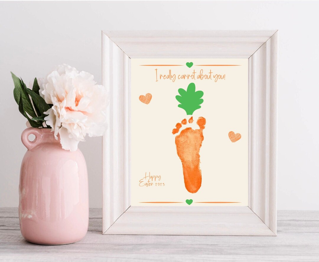 Kid's My First Easter Carrot Footprint Art Craft Printable Digital ...