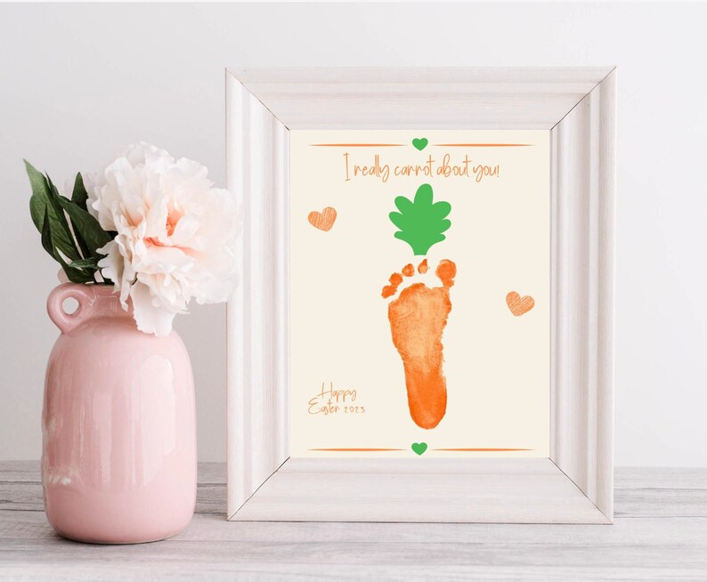 Kid's My First Easter Carrot Footprint Art Craft Printable Digital ...