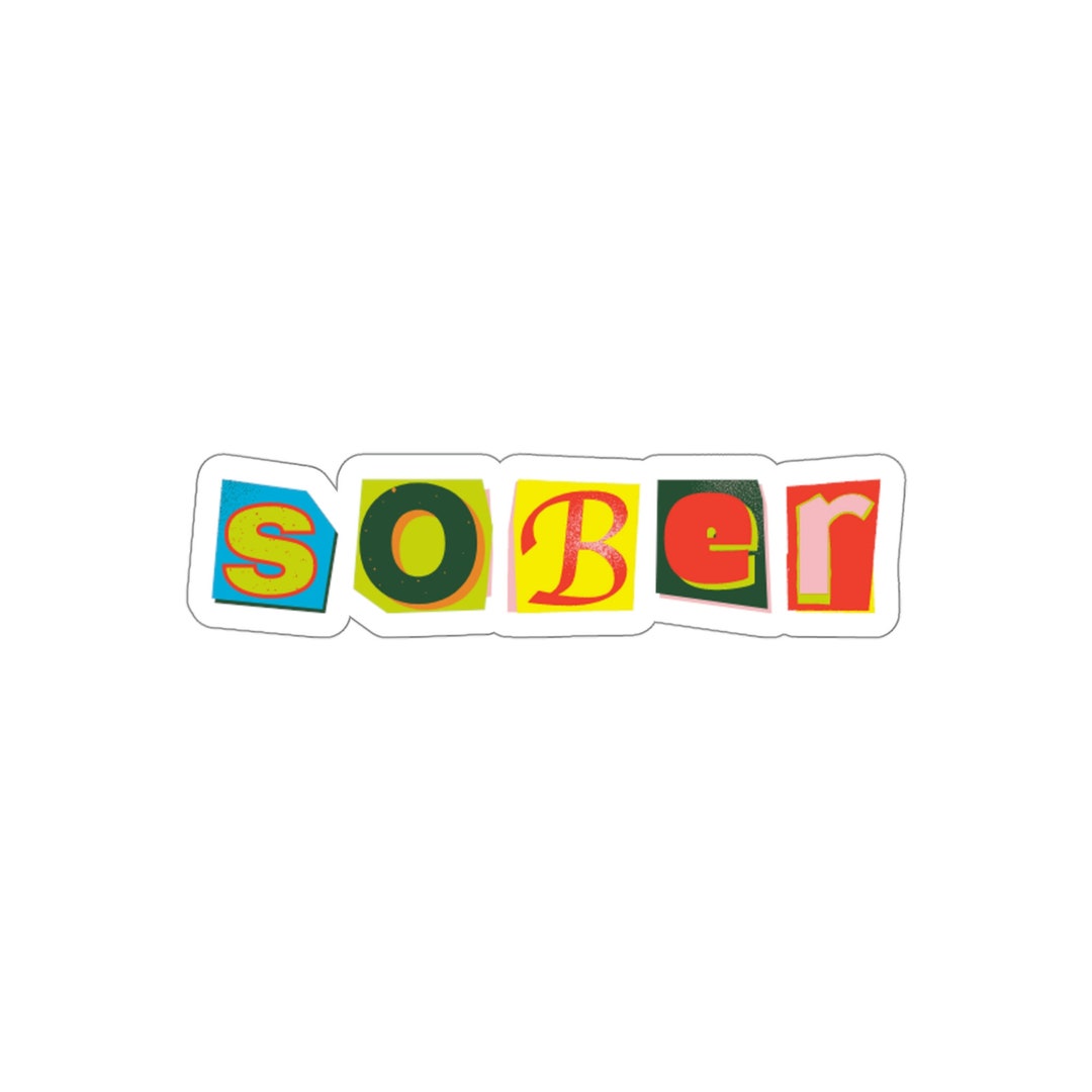 Vintage Vibe: Magazine Cutout SOBER Die-cut Sticker // Retro Style ...