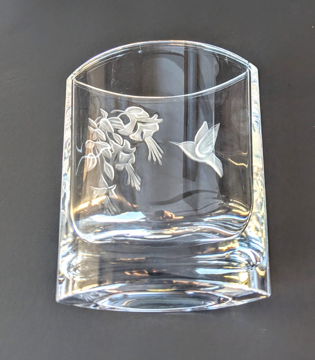 Teleflora Crystal Vase With Hummingbird and Honeysuckle Flowers ...