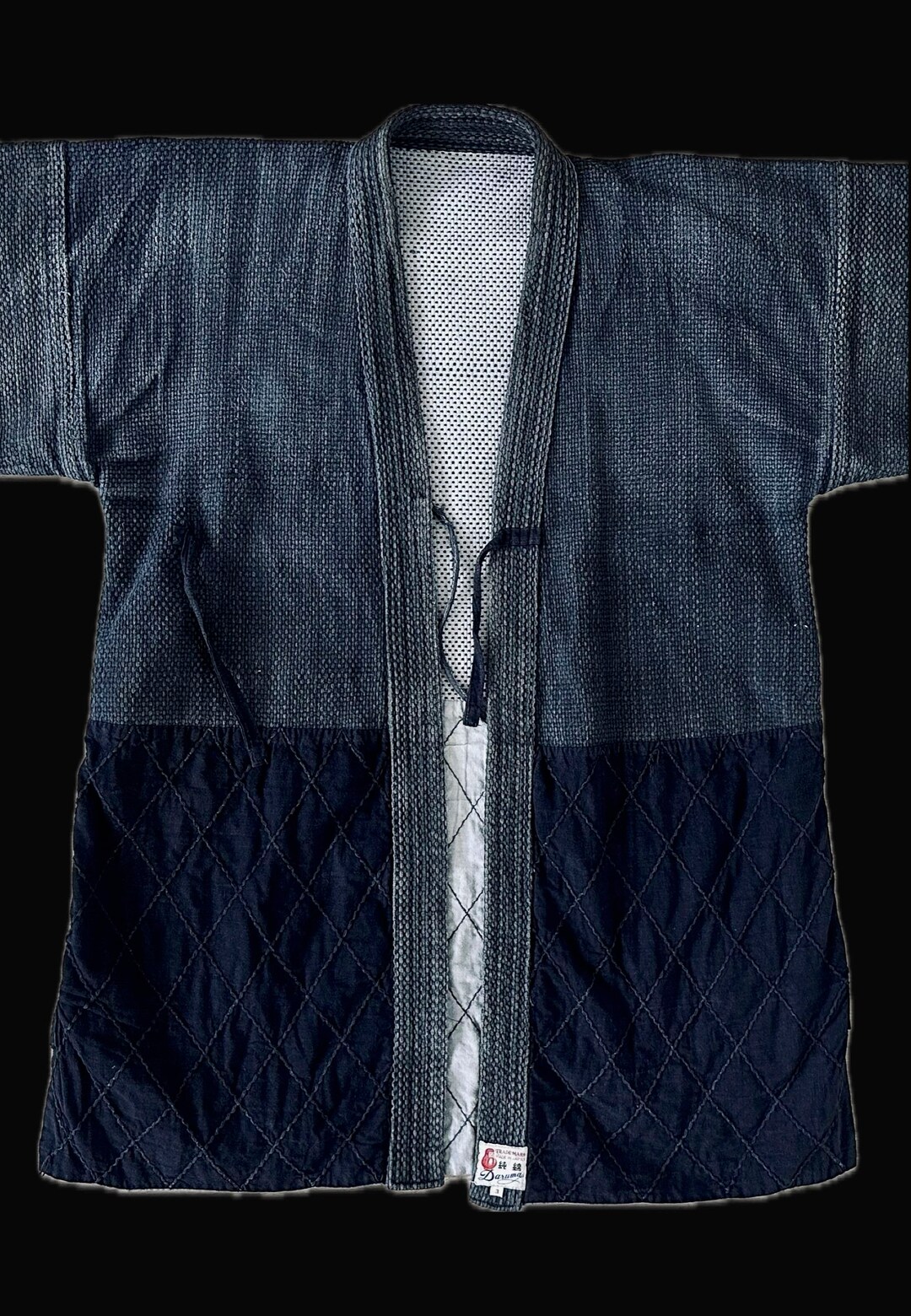 Japanese Traditional Kenjutsu Uniform Sashiko Indigo Blue Boro Noragi ...