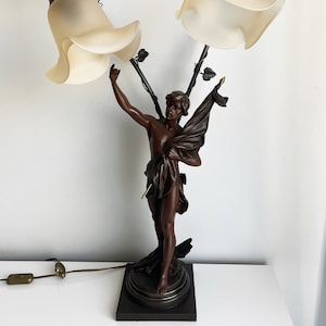 Beautiful Original Antique Lamp With a Male Figure - Etsy