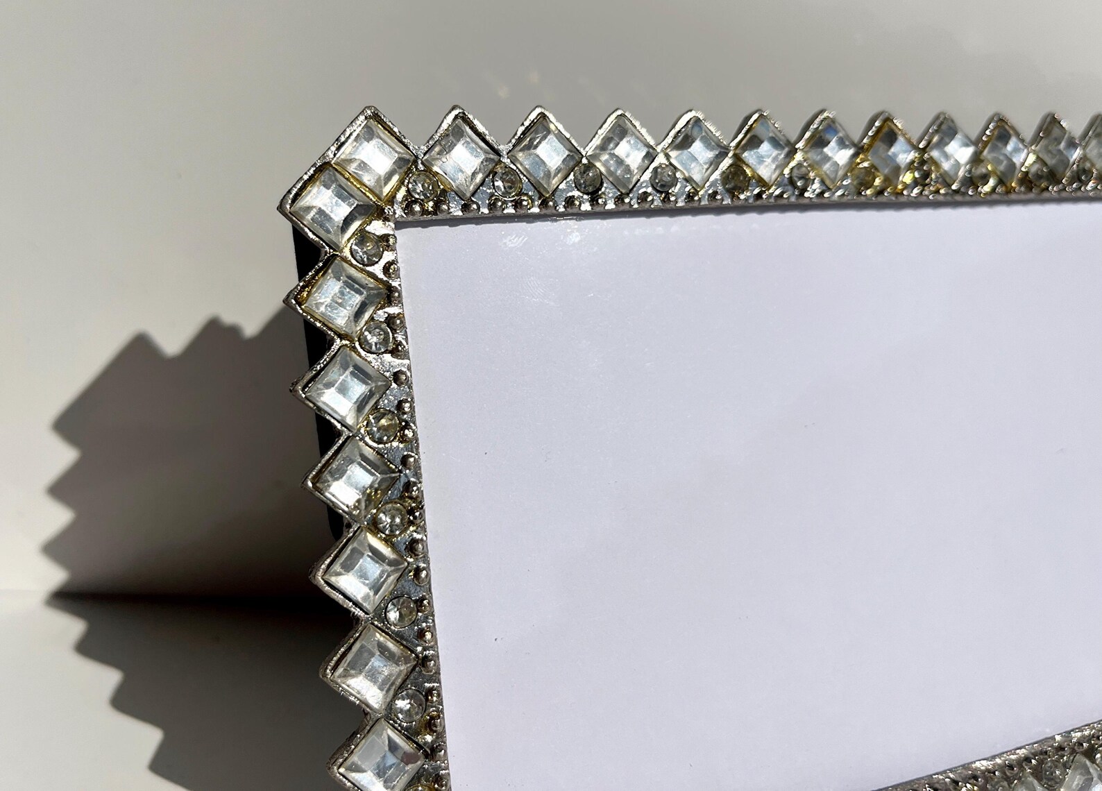 Vintage Metal Photo Frame With Glass Appliques, Decorative Photo Frame ...