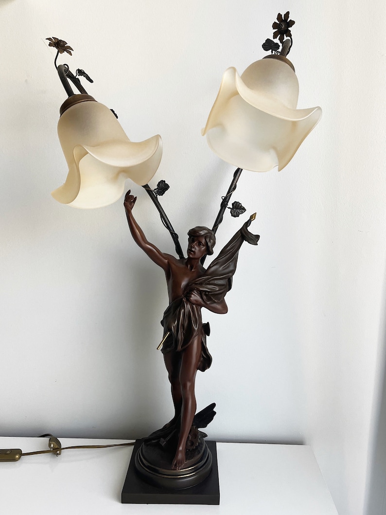 Beautiful Original Antique Lamp With a Male Figure - Etsy