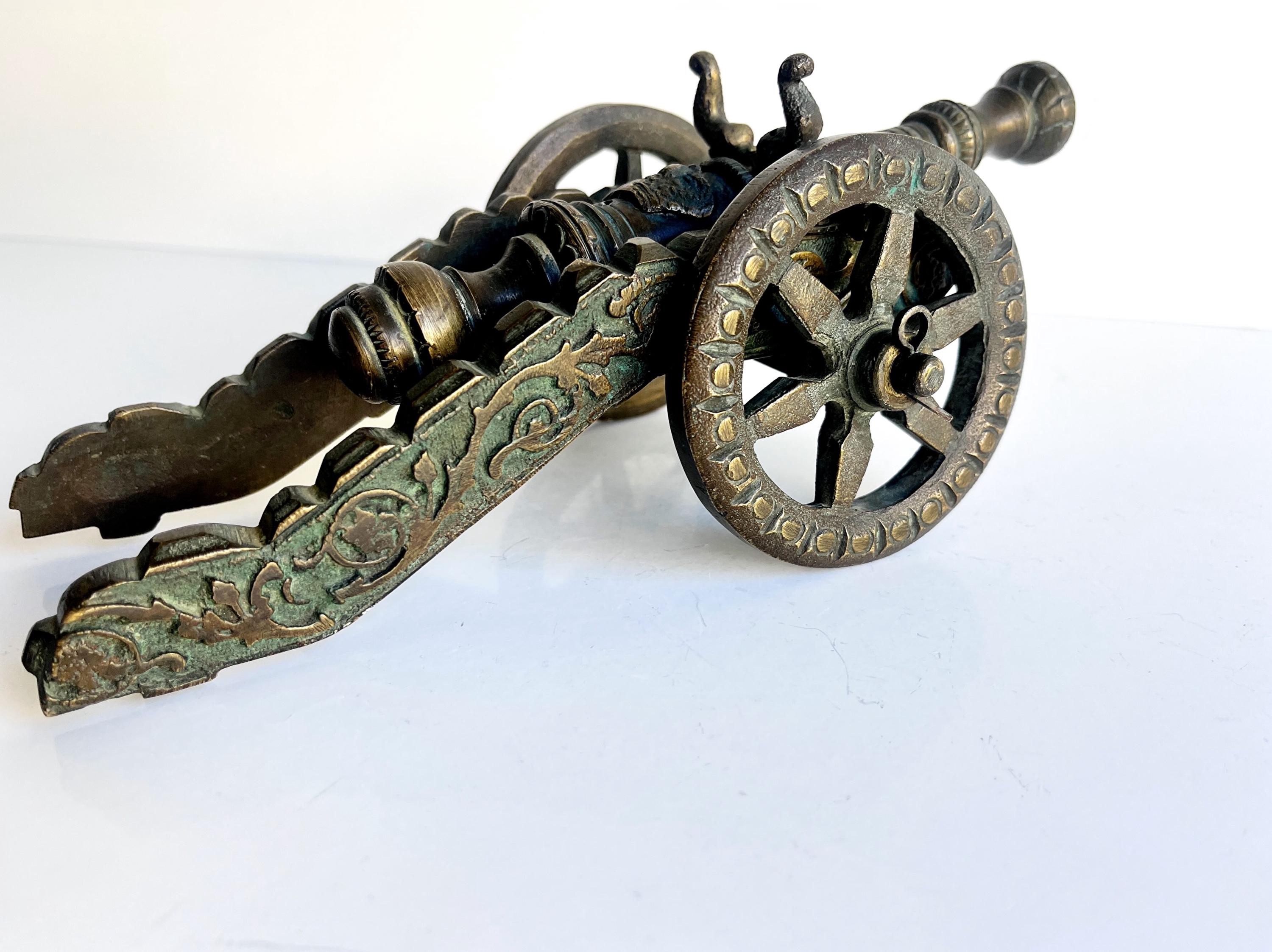Vintage Bronze Cannon Sculpture | Heavy 1.64 Kg Decorative Military ...