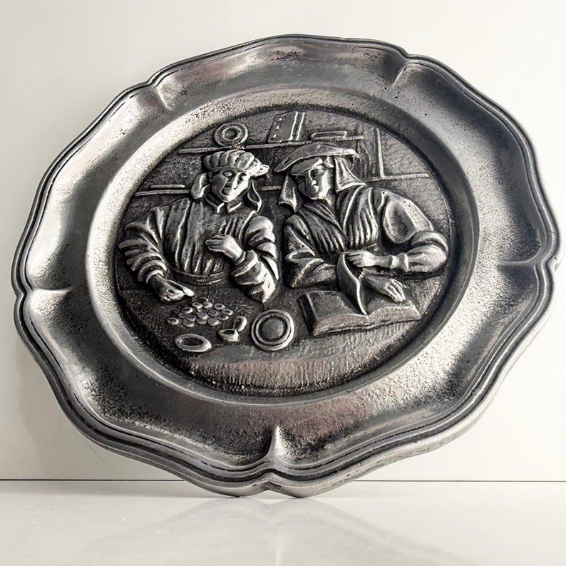 Arte de parede para escritório, placa vintage de estanho com cena de ...