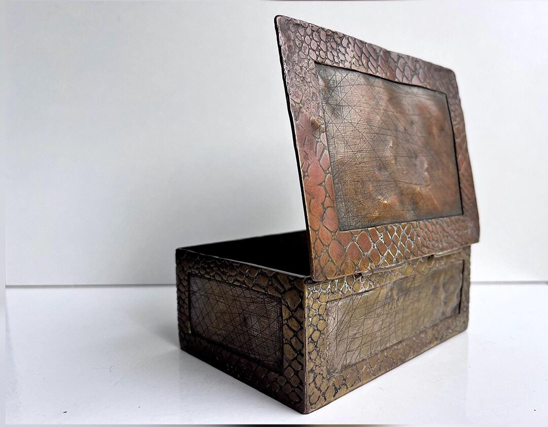 Antique Cigarette Box, Brass Jewelry Box, Trinket Box, Collectible ...