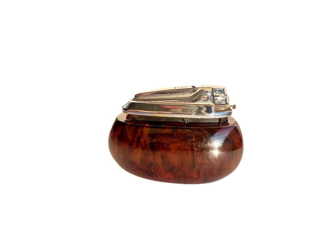 Vintage RONSON VARAFLAME Table Gas Lighter, Amber Bakelite Body ...