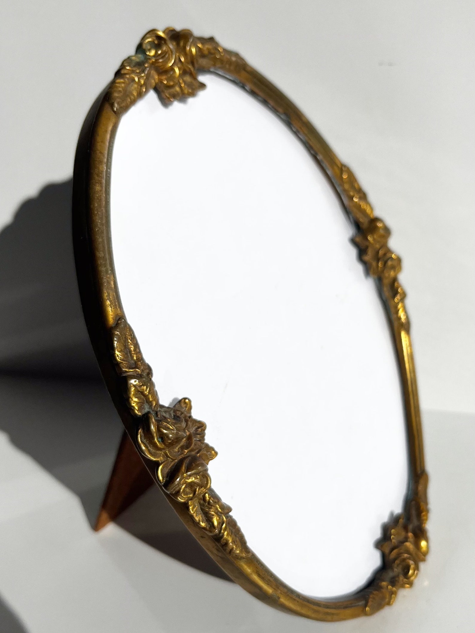 Vintage Oval Victorian Photo Frame, Bronze, Roses Tabletop Decorative ...