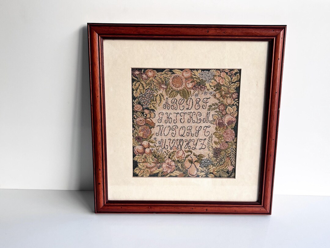 Vintage Tapestry Embroidery Frame Square Green Bedroom Living Room Wall ...
